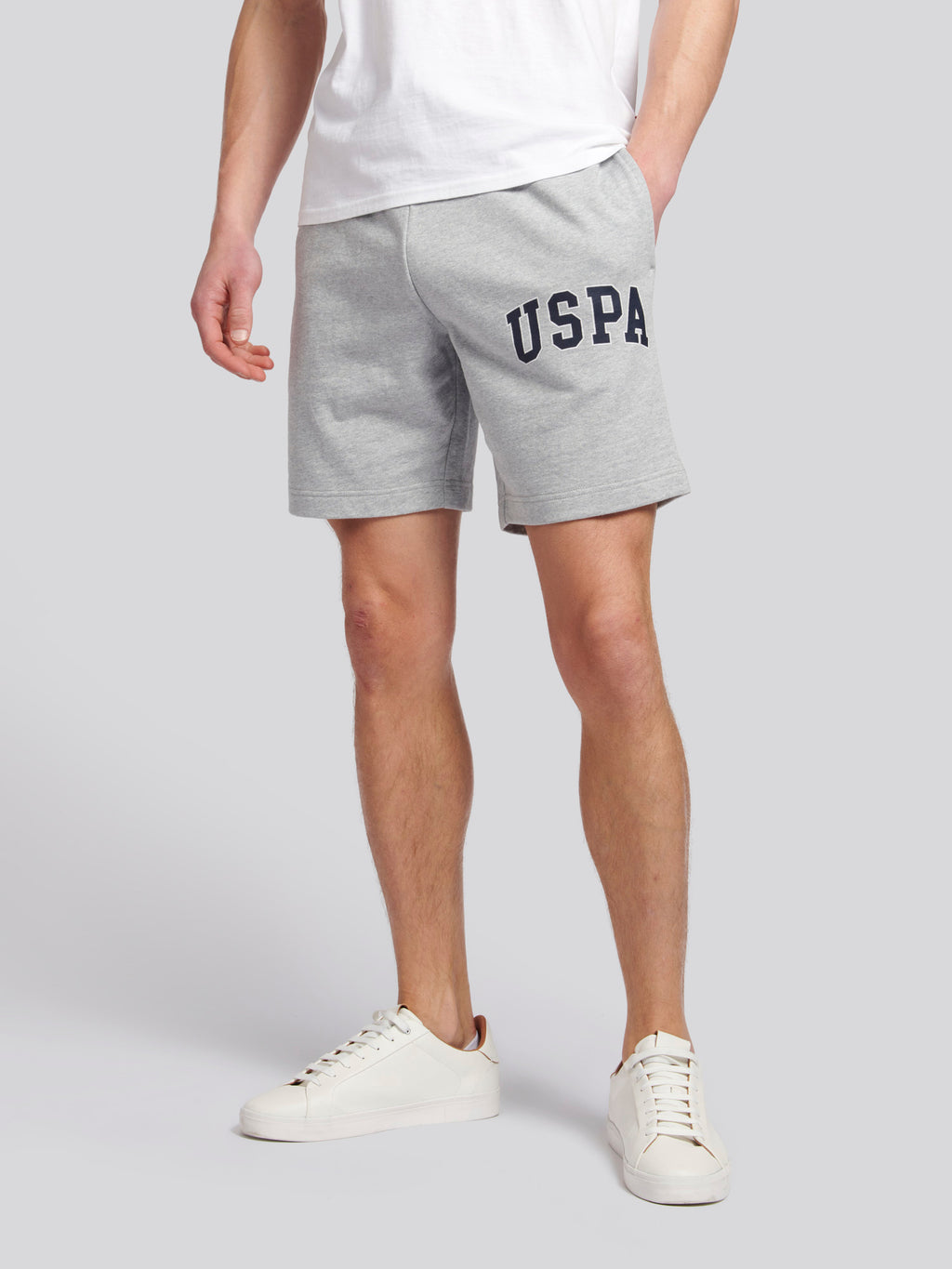 Mens USPA Arch Logo Sweat Shorts in Vintage Grey Heather – U.S. Polo ...