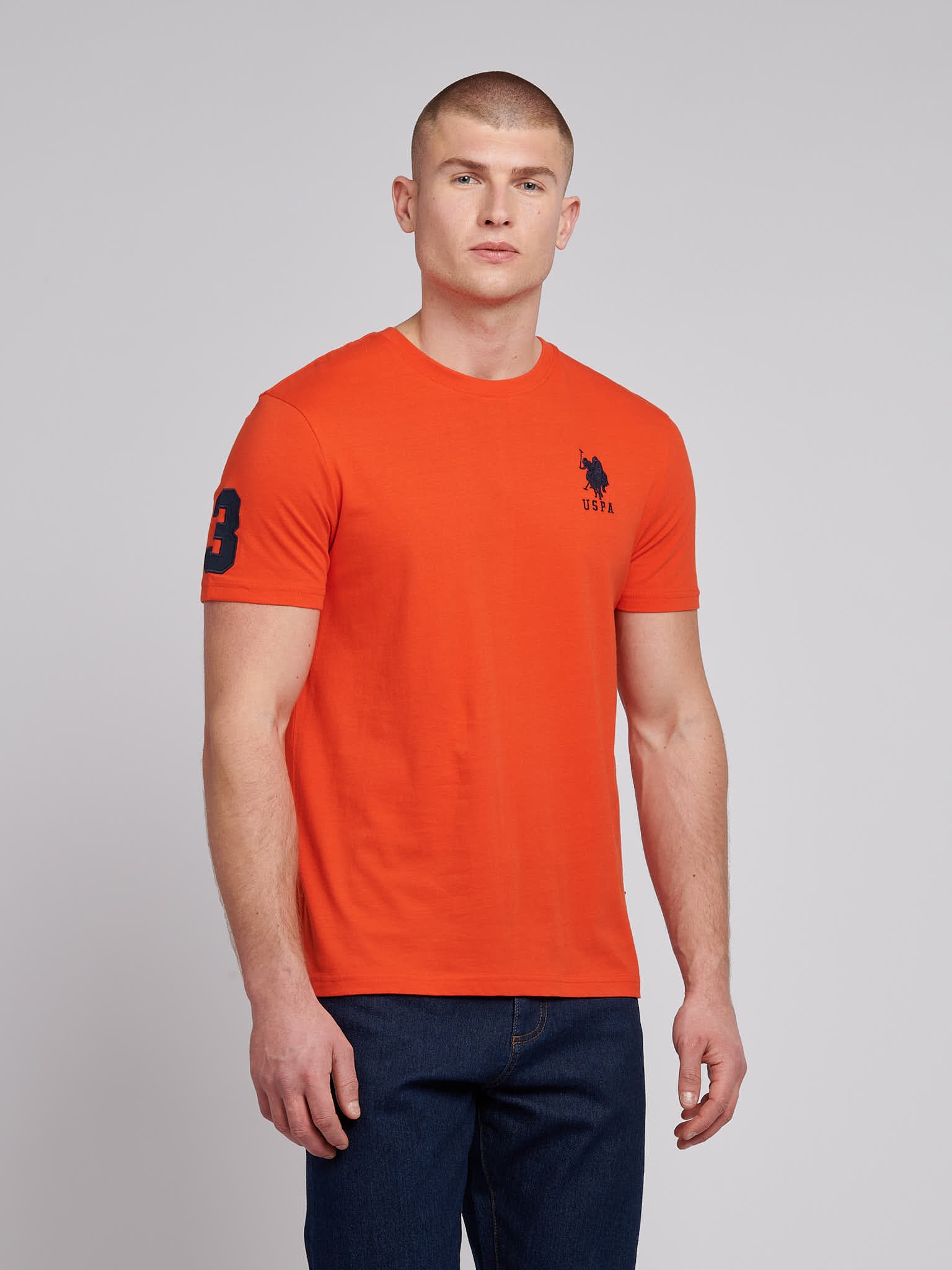 Mens Player 3 T-Shirt in Tangerine Tango – U.S. Polo Assn. UK