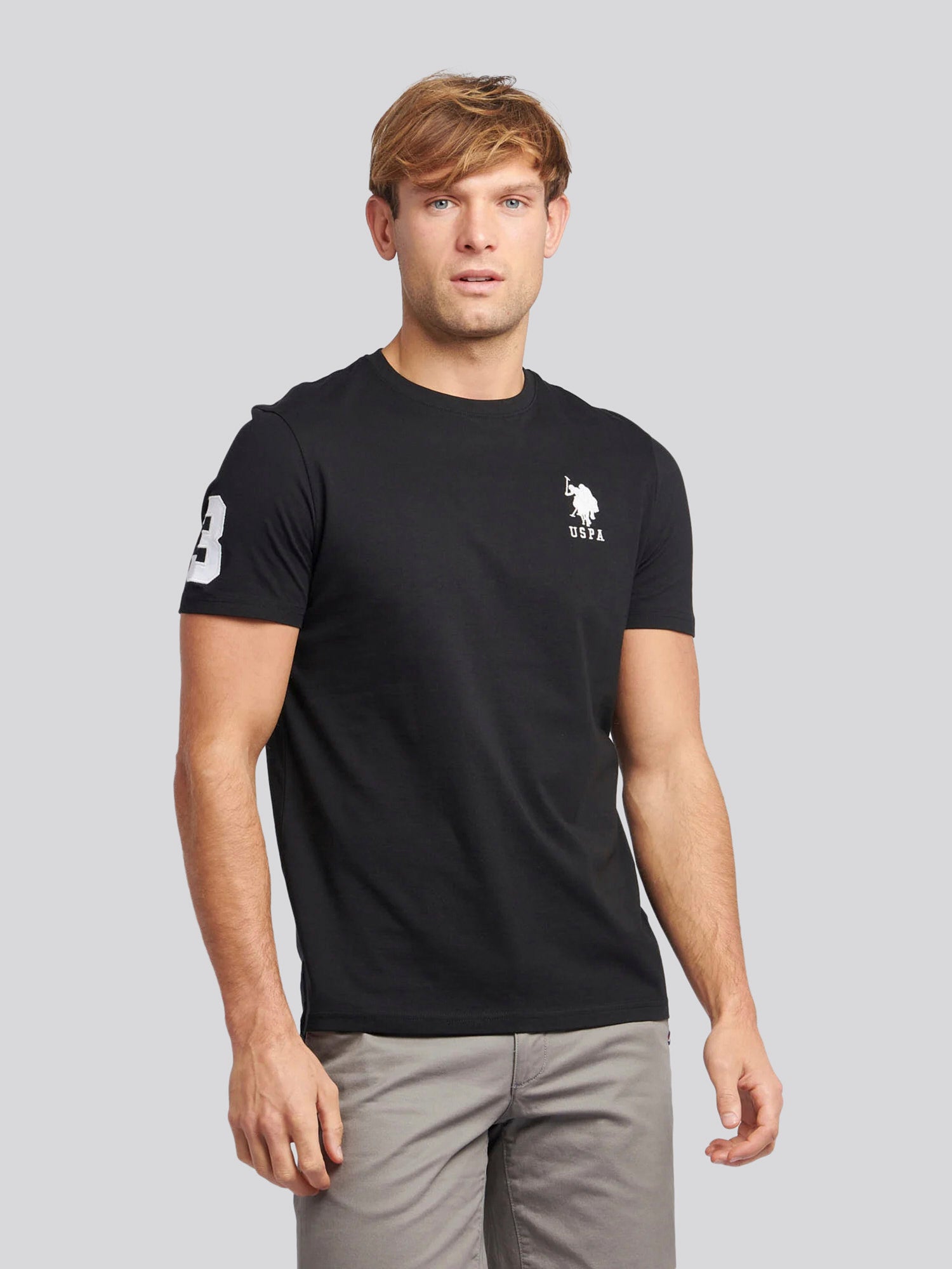 Mens Player 3 T-Shirt Black Bright White DHM – U.S. Polo Assn. UK