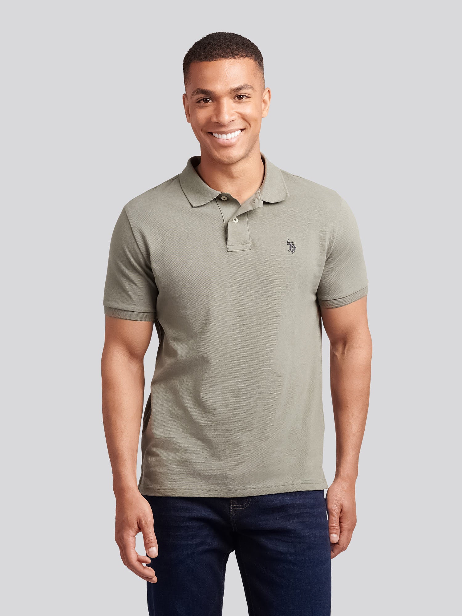 Mens Double Horsemen Polo Shirt in Mulled Basil – U.S. Polo Assn. UK