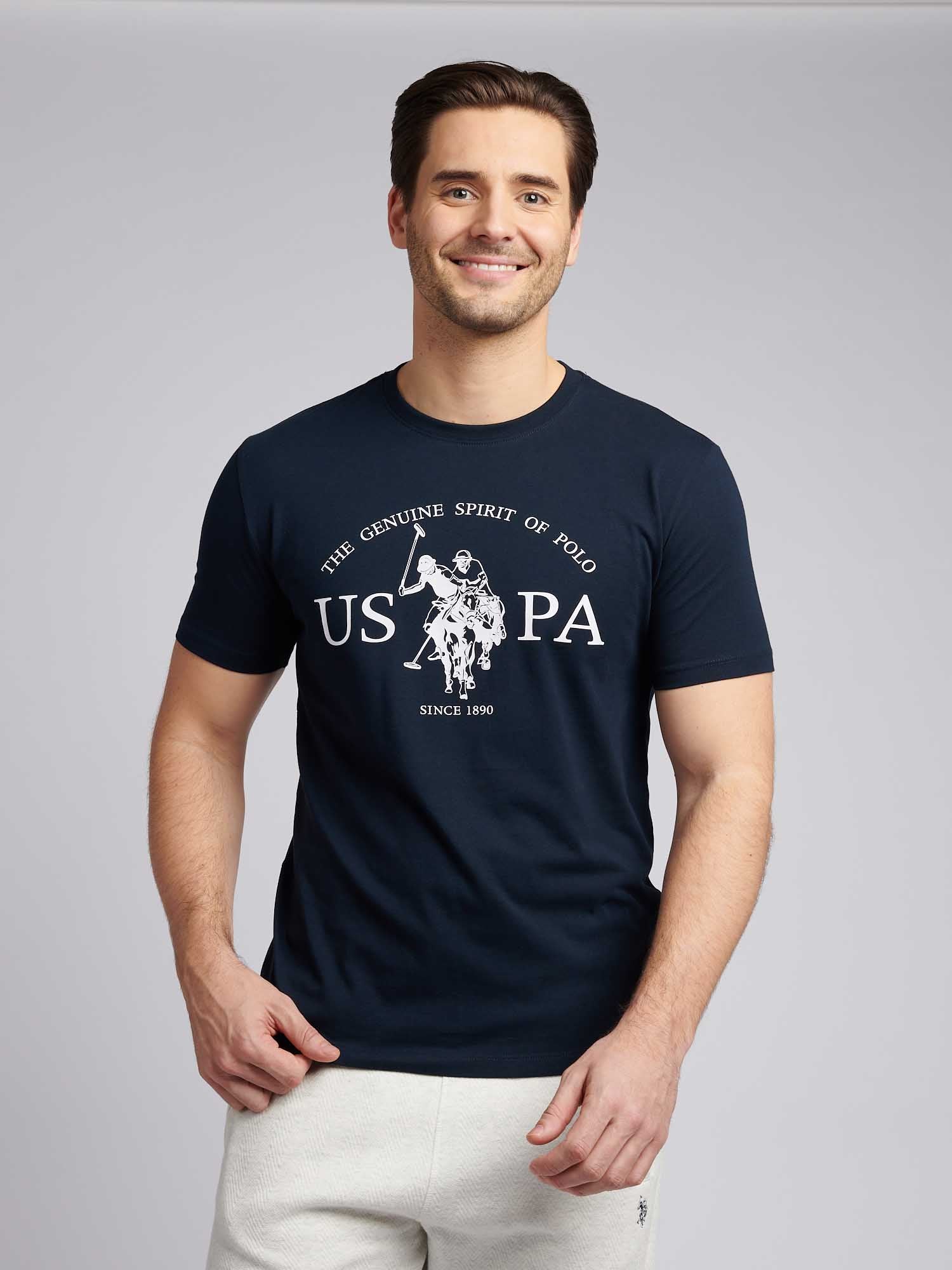 Mens USPA Print Graphic T-Shirt Dark Sapphire Navy – U.S. Polo Assn. UK