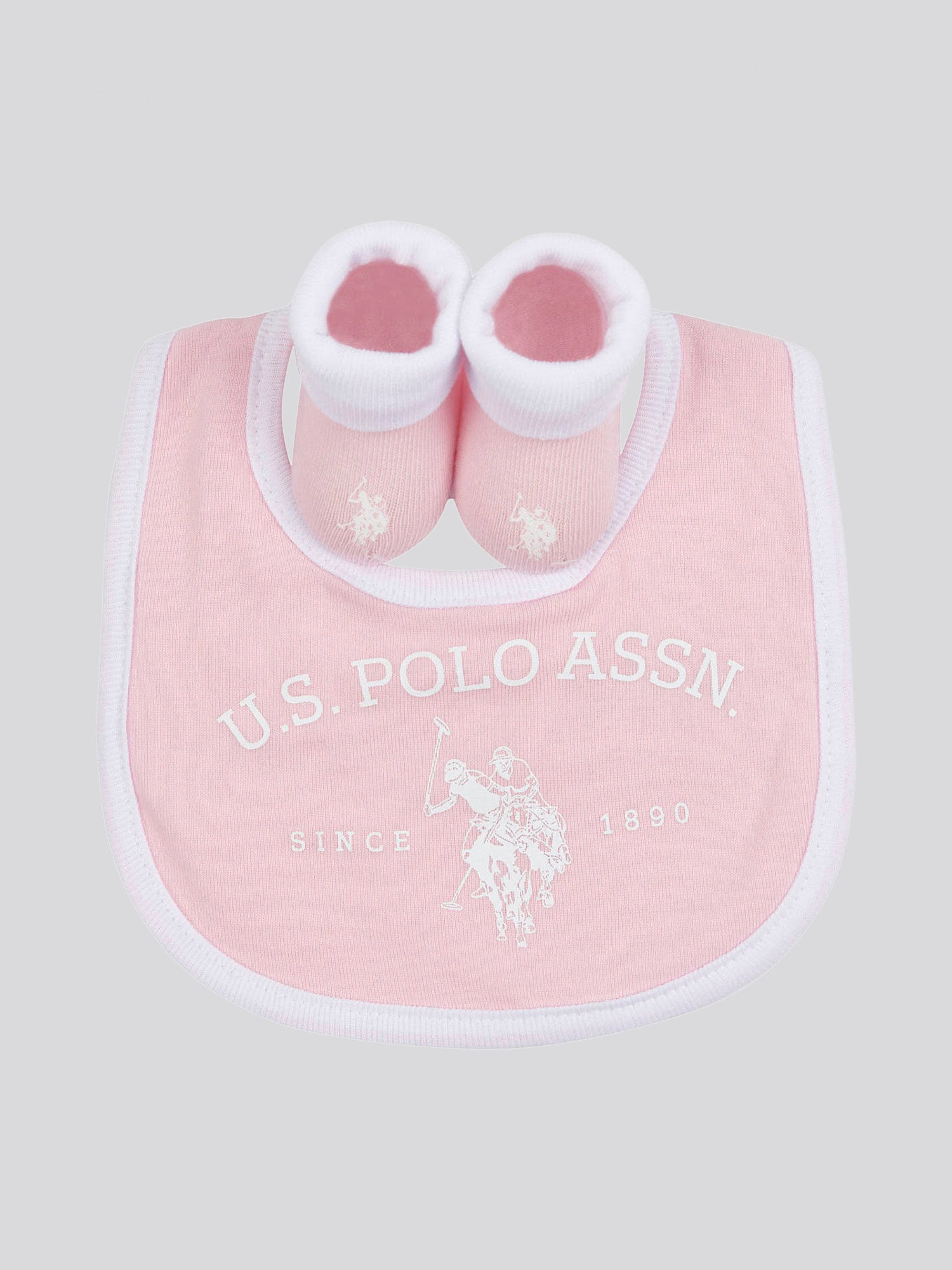 Baby Bib and Bootie set in Light Pink – U.S. Polo Assn. UK