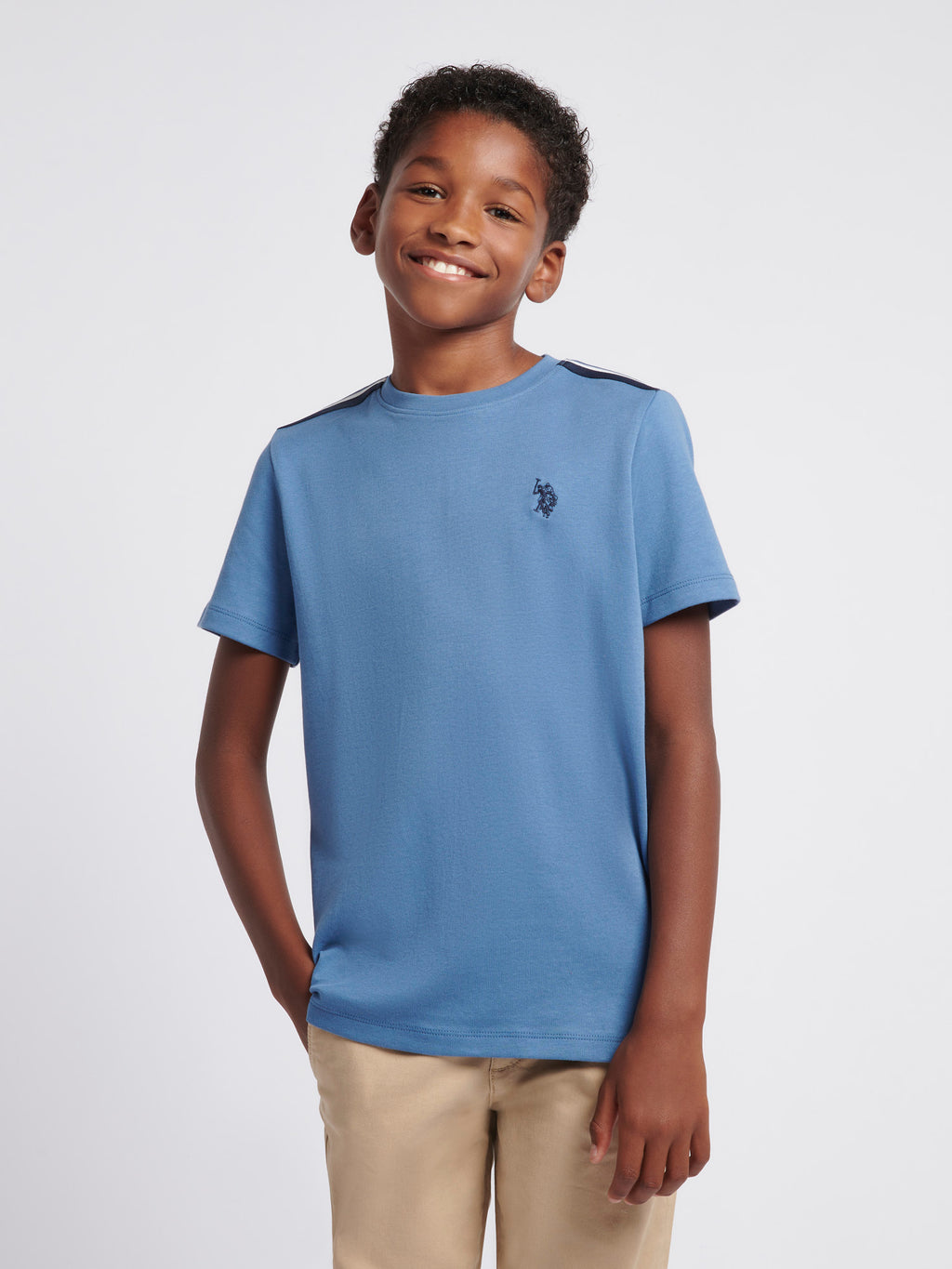 Boys Taped Interlock T-Shirt in Blue Horizon – U.S. Polo Assn. UK