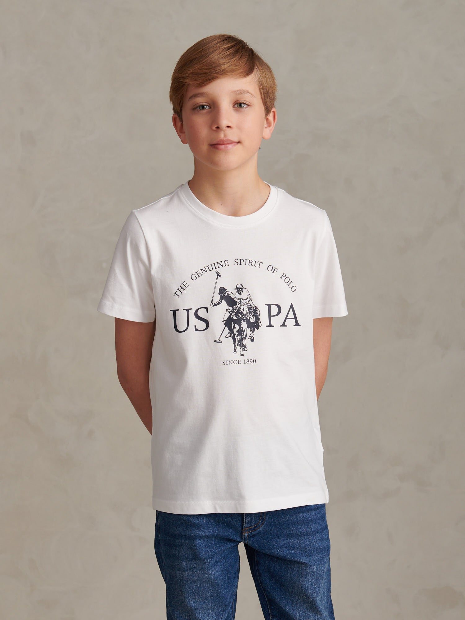 Boys USPA Print Graphic T-Shirt in Bright White – U.S. Polo Assn. UK